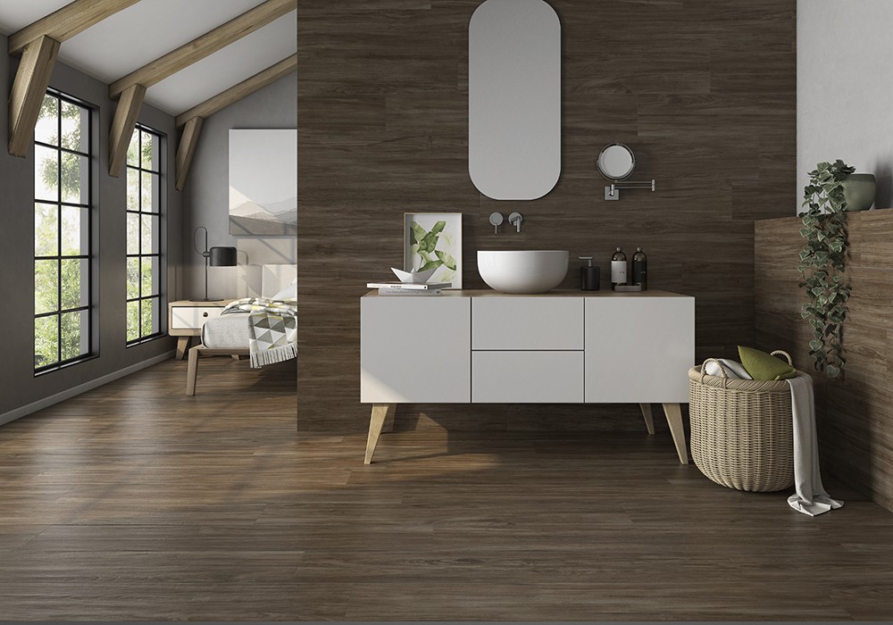 Amadi Nut Matte 8"x48 Wood-Look Porcelain Tile | GENROSE
