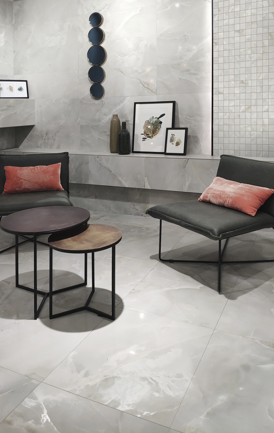 Aurora Light Grey Polished 12"x35" Wall Porcelain Tile | GENROSE