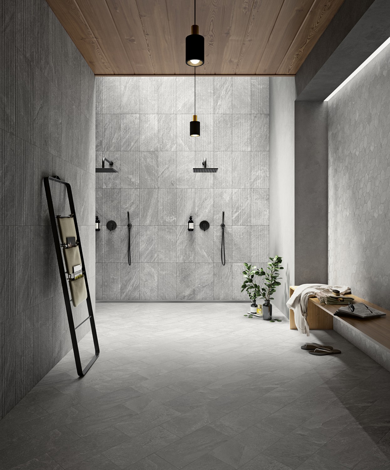 Bedrock Grey Natural 12"x12" Foliage Mosaic Sheet Porcelain Tile | GENROSE