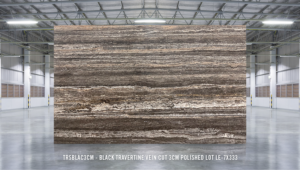 Black Travertine Vein Cut Slabs Black Travertine Vein Cut Polished 3cm ...