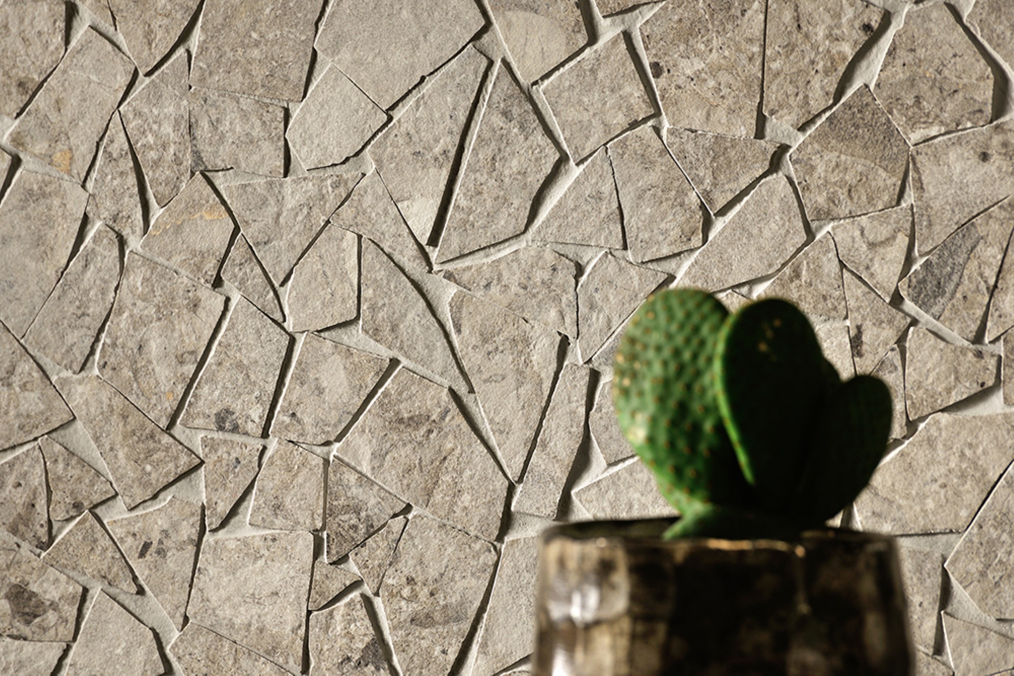 Breccia Beige Matte Palladiana Mosaic Porcelain Tile | GENROSE
