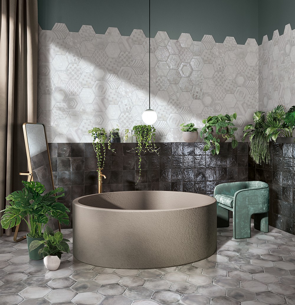 Brilliance Perla Semi Polished 9.5"x11" Hexagon Porcelain Tile | GENROSE