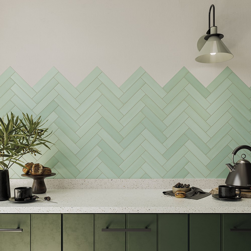 Candy Mint Matte 2"x8" Ceramic Tile | GENROSE