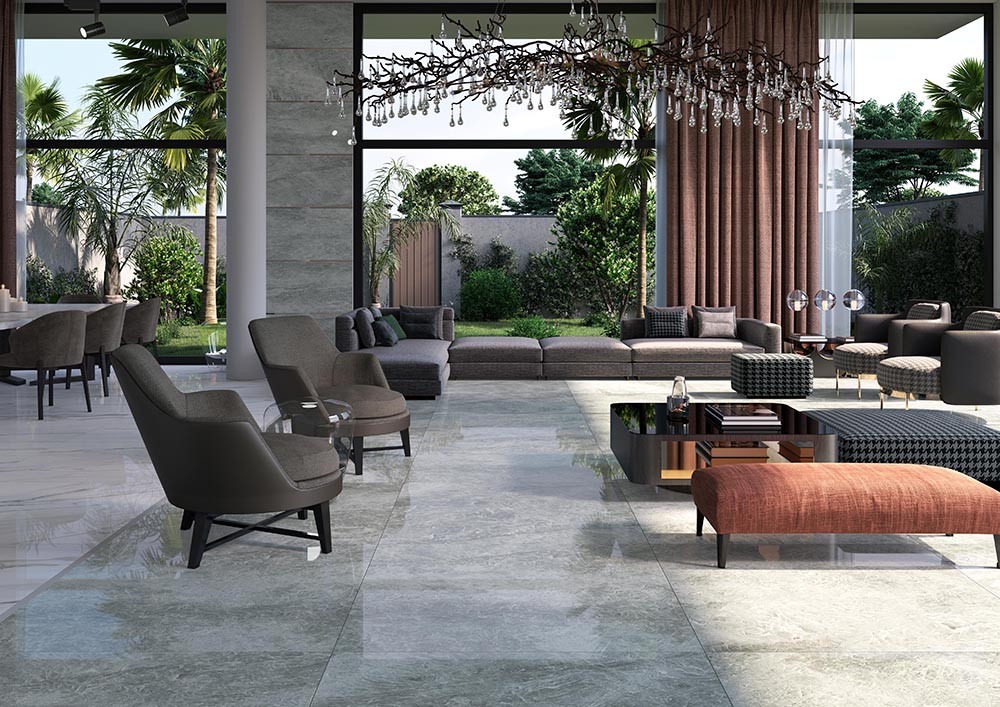 Castillo Seagreen Polished 48"x48 Porcelain Tile | GENROSE