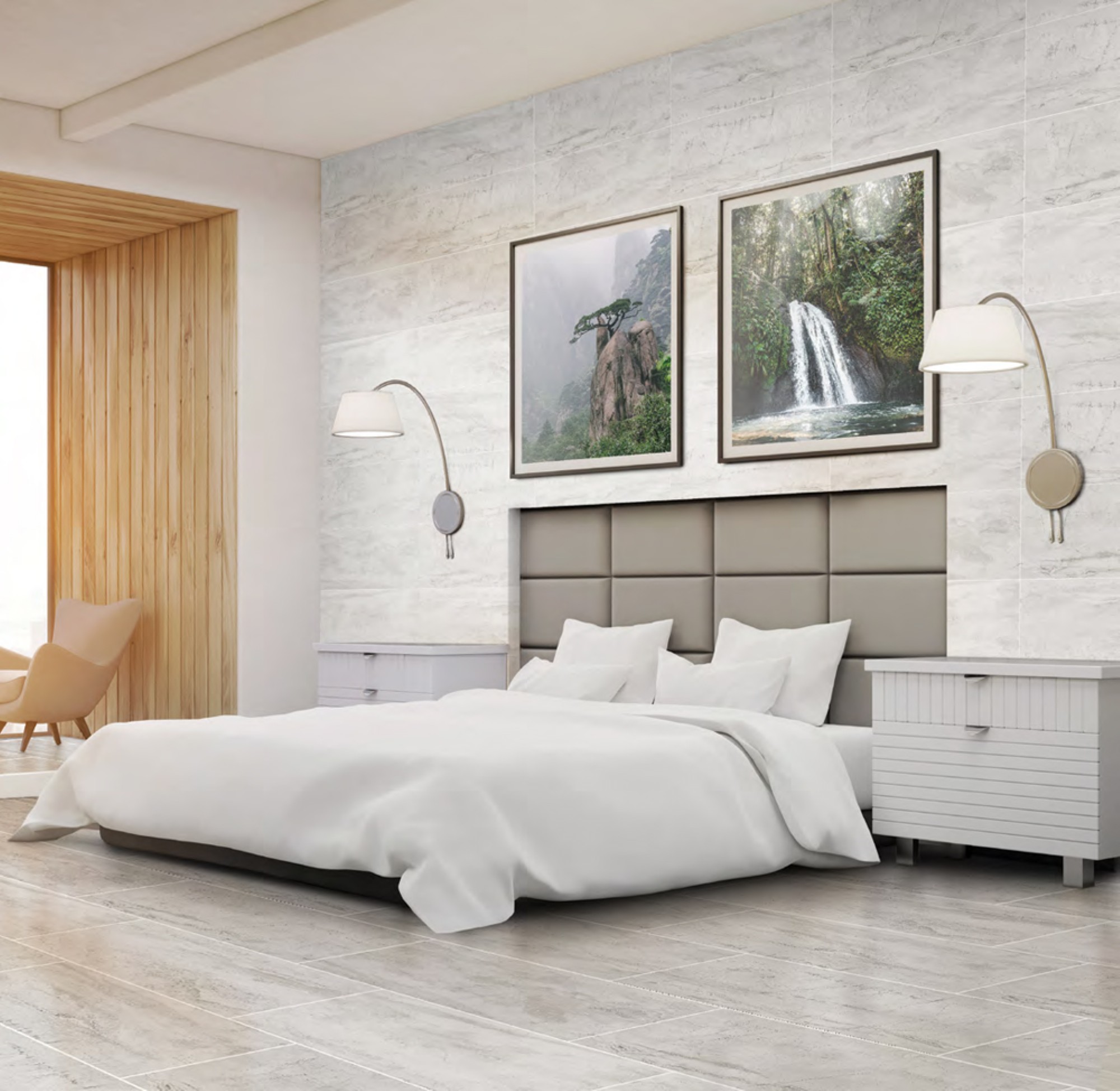 Cava Romano White Matte/Honed 12"x24 Porcelain Tile | GENROSE