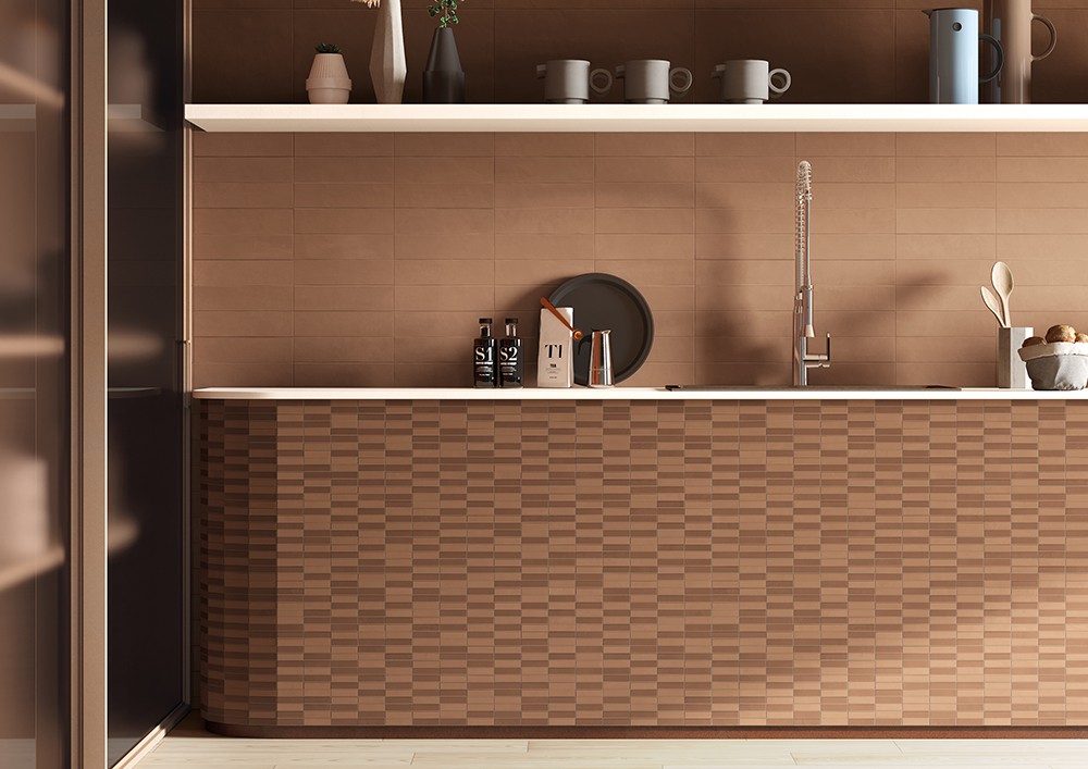 Chroma Pale Red Matte 3"X12 Porcelain Tile | GENROSE