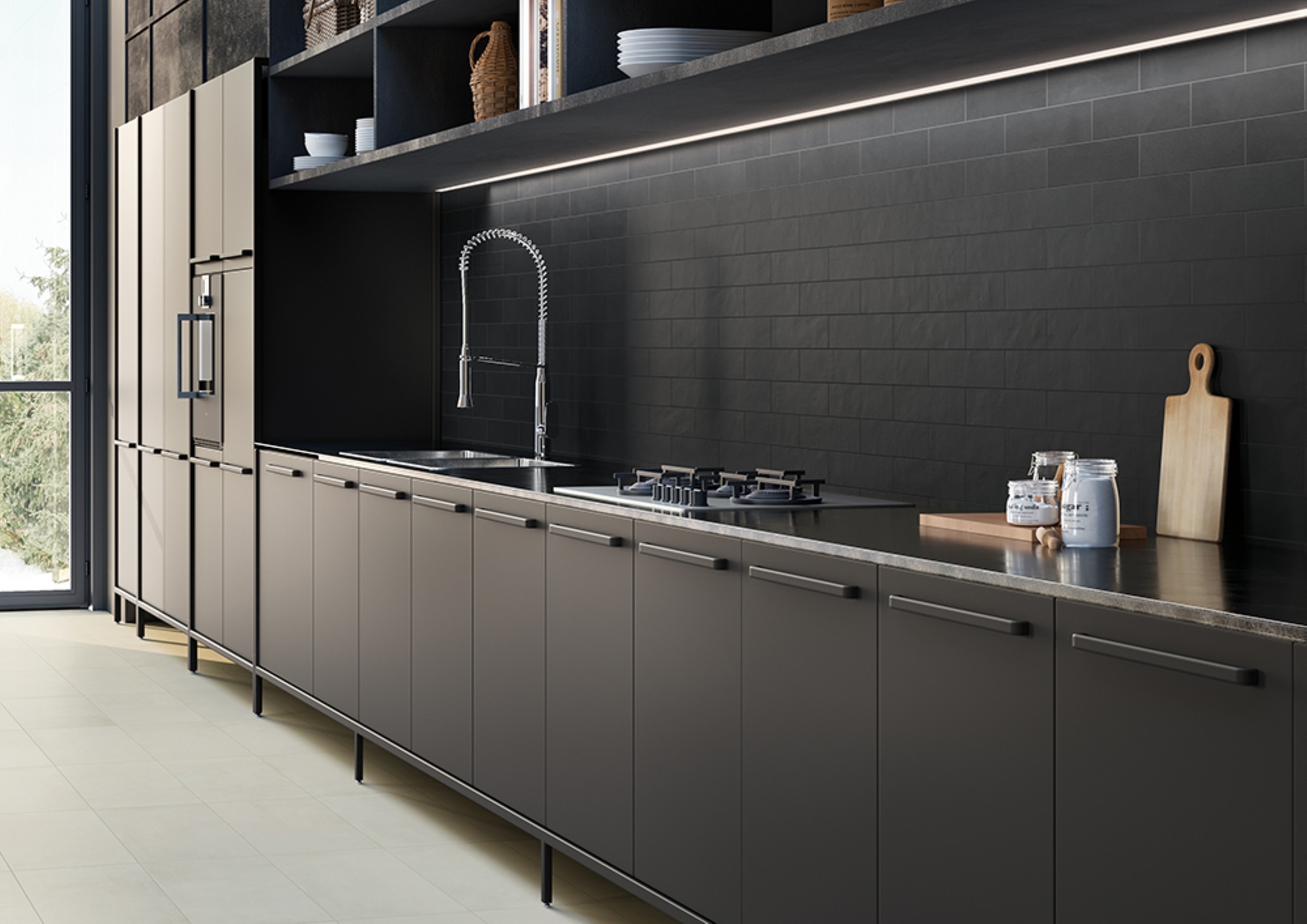 Chroma Star Black Matte 3"X12 Porcelain Tile | GENROSE