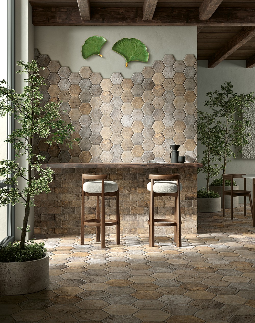 Cinder North End Natural 6"x7" Hex Porcelain Tile | GENROSE