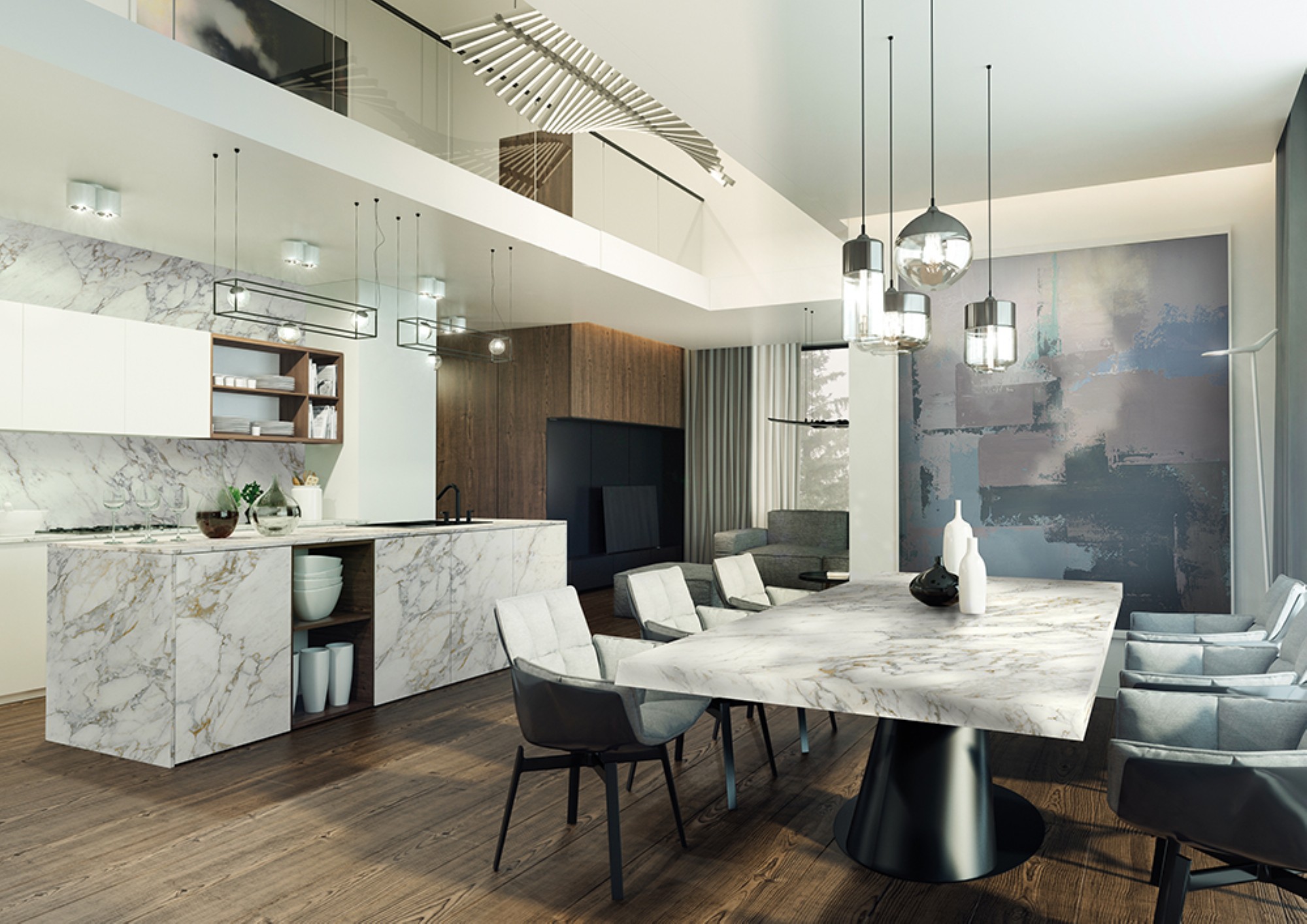 Colossus Ballet Polished 63"x126" Bookmatch A Slabs | Porcelain | GENROSE