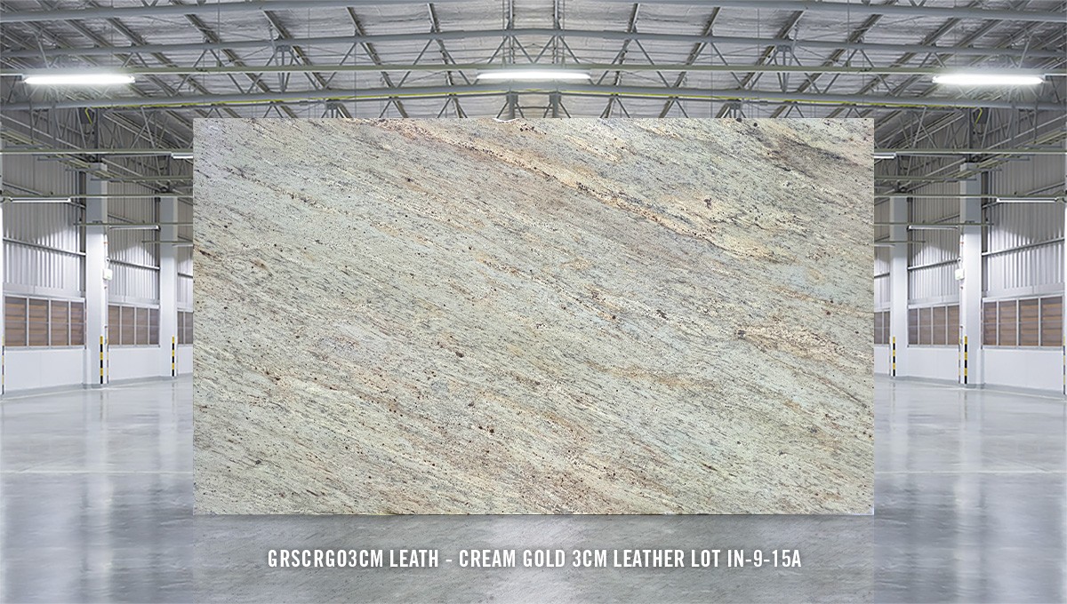 Cream Gold Slab Cream Gold Leather 3CM Slabs | Natural Stone | GENROSE