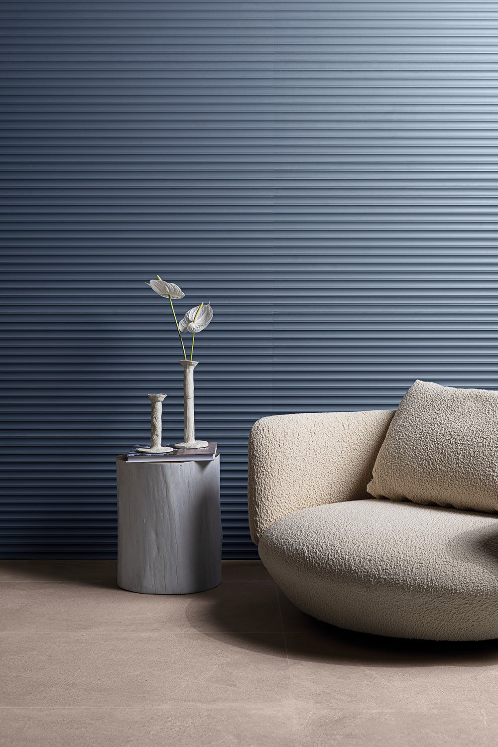 Decadent Indigo Matte 18"x48" Graffi Deco Indigo Ceramic Tile | GENROSE