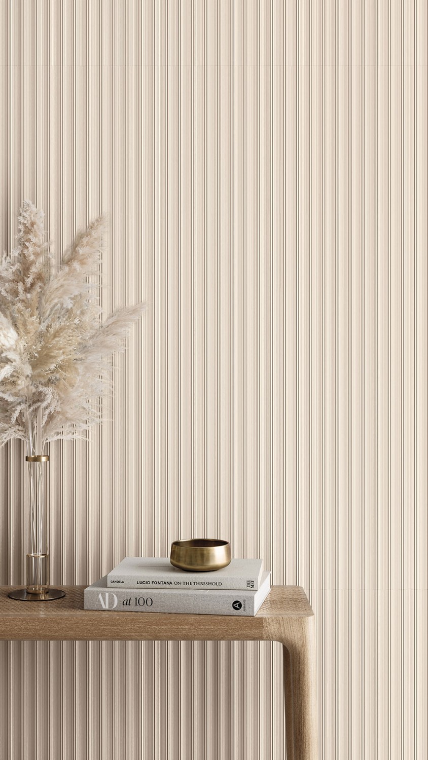 Decadent Vanilla Matte 18"x48" Graffi Deco Vanilla Ceramic Tile | GENROSE