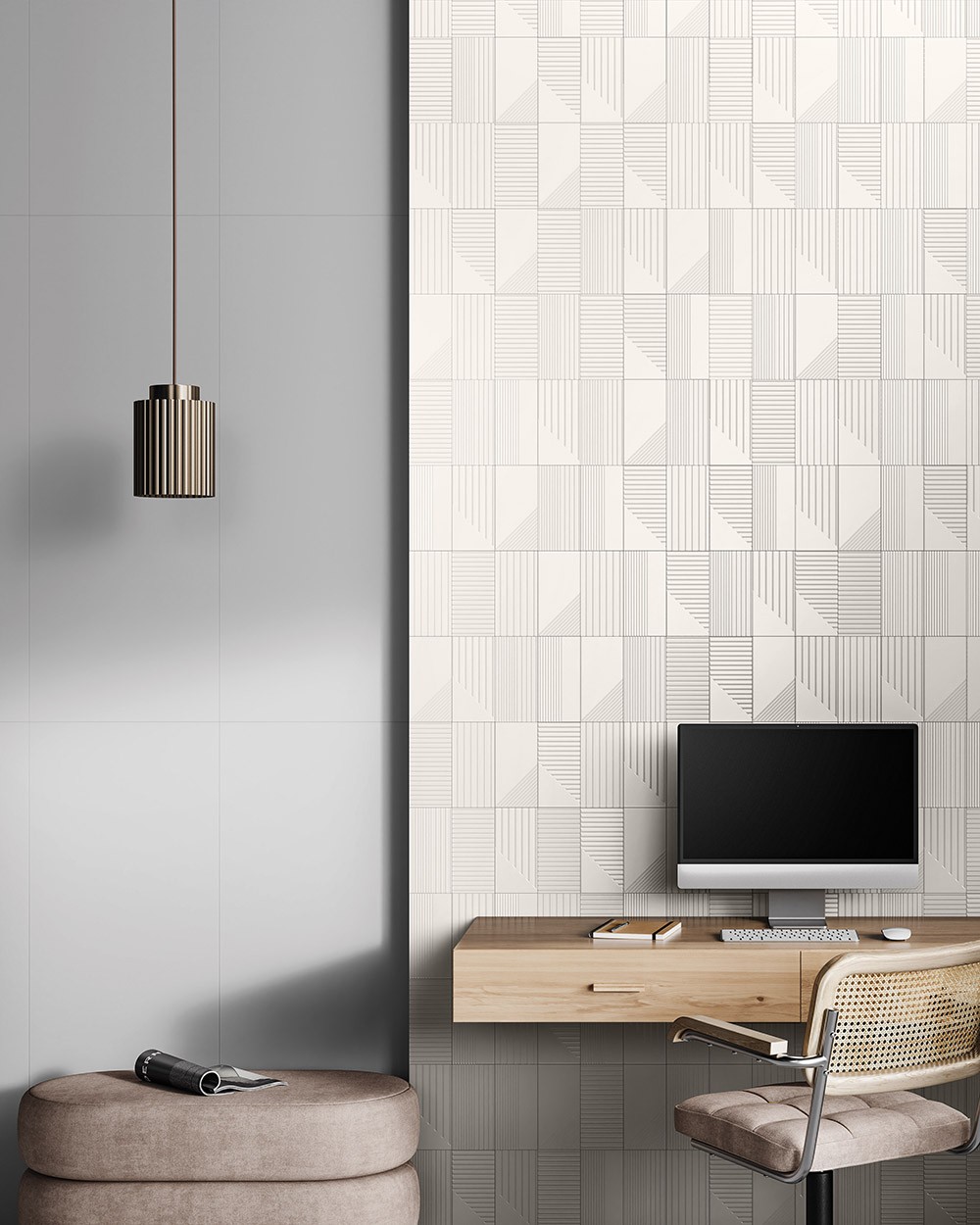 Decadent White Matte 4"x8" Supreme Deco White Ceramic Tile | GENROSE
