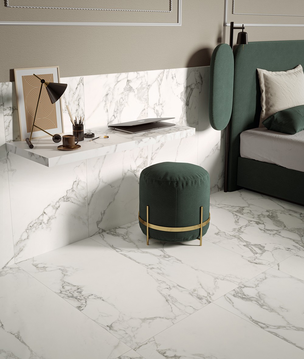 Emilia Arabescato Matte 24"x48 Porcelain Tile | GENROSE