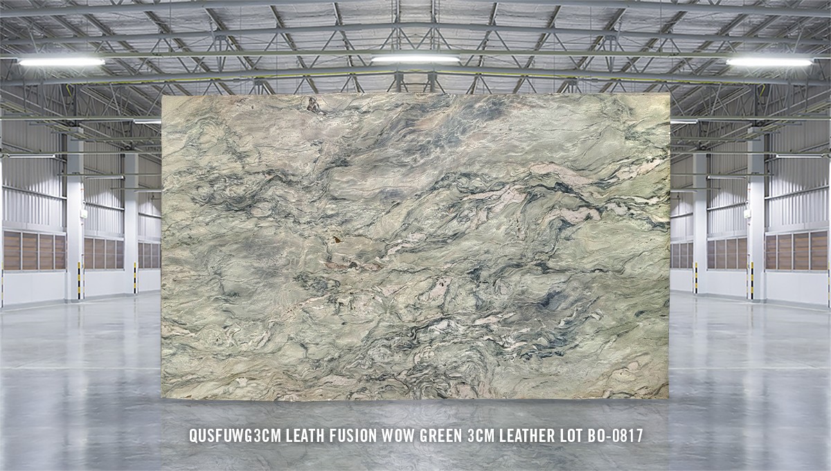 Fusion Wow Green Slab Fusion Wow Green Leather 3cm Slabs | Natural ...