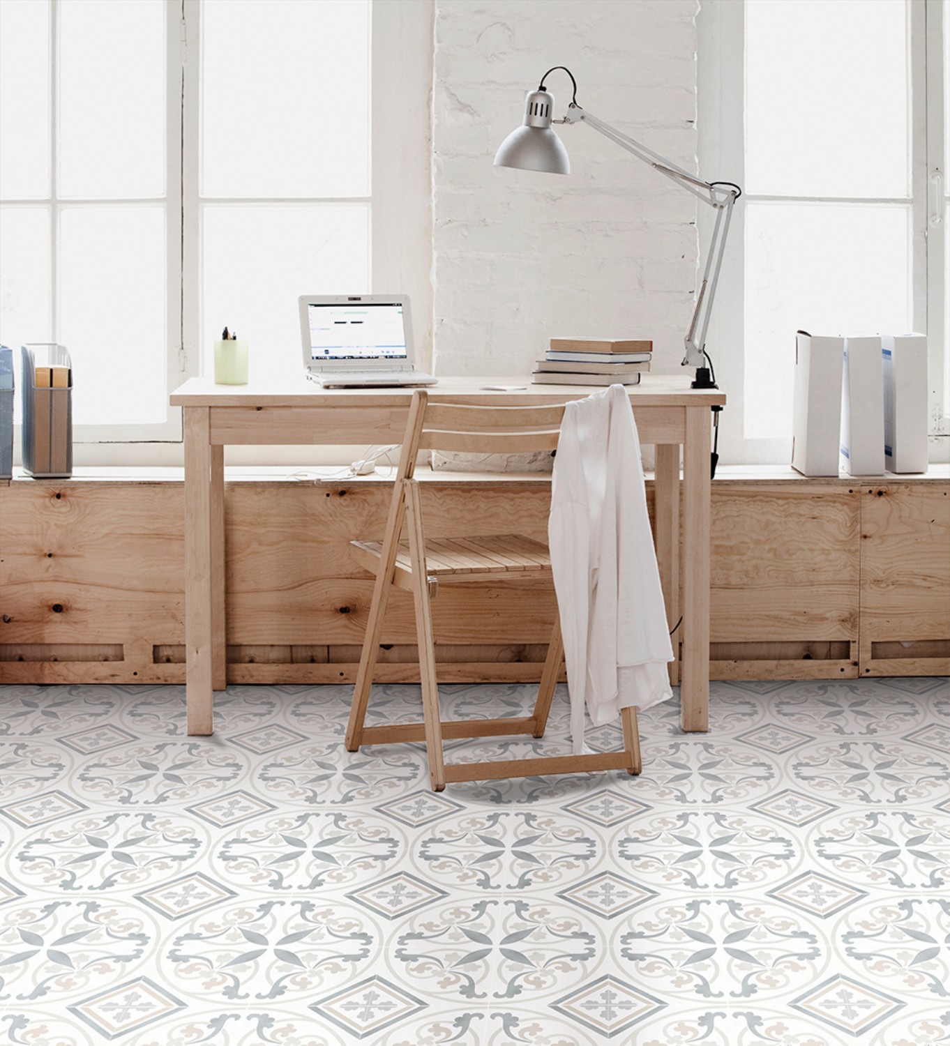 Gallery White Natural 6"x6" Deco Providence Porcelain Tile | GENROSE