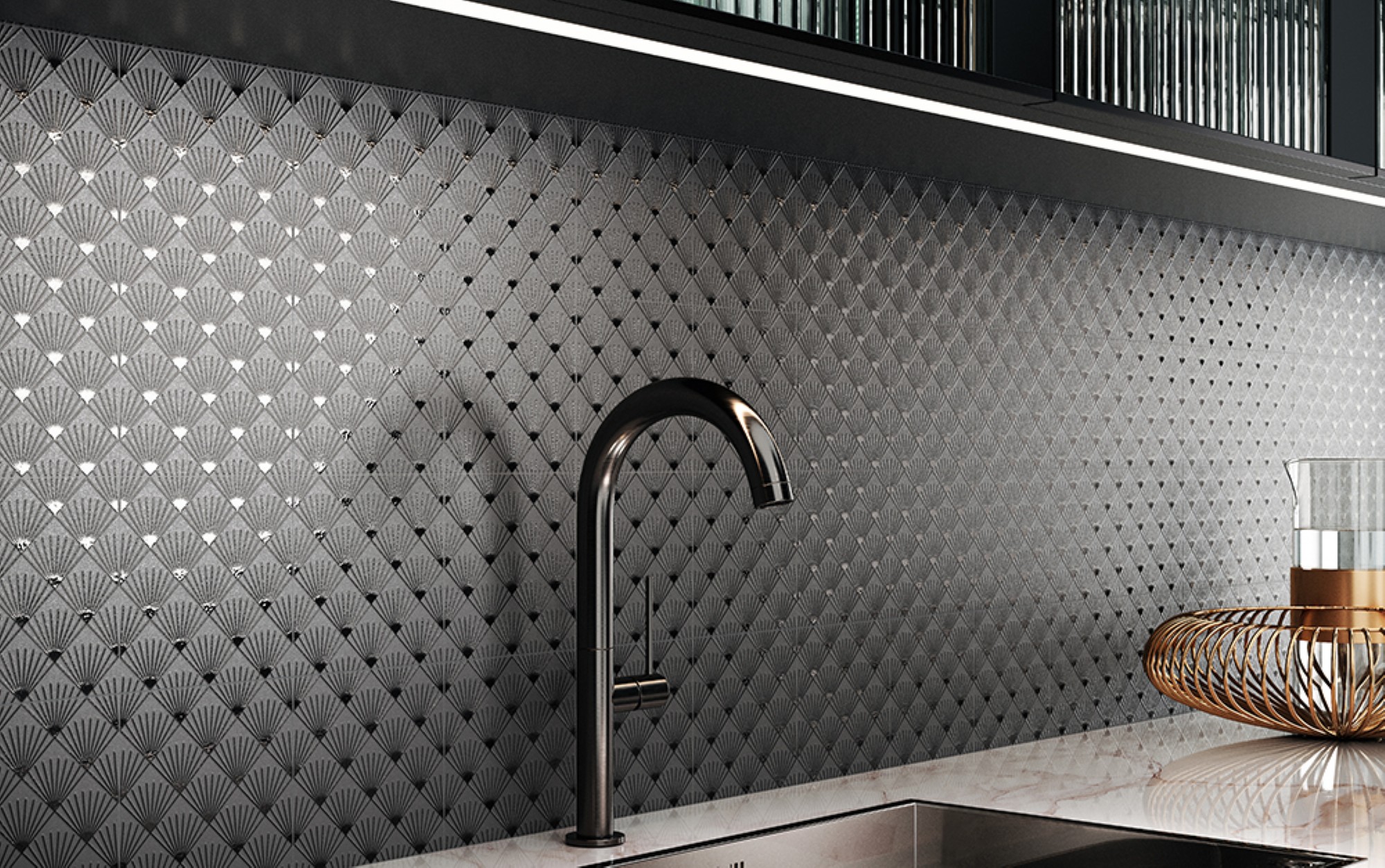 Outlet Geolux Grey Velvet Glossy/Matte 5.8"X5.8" Jazz Deco Outlet | GENROSE