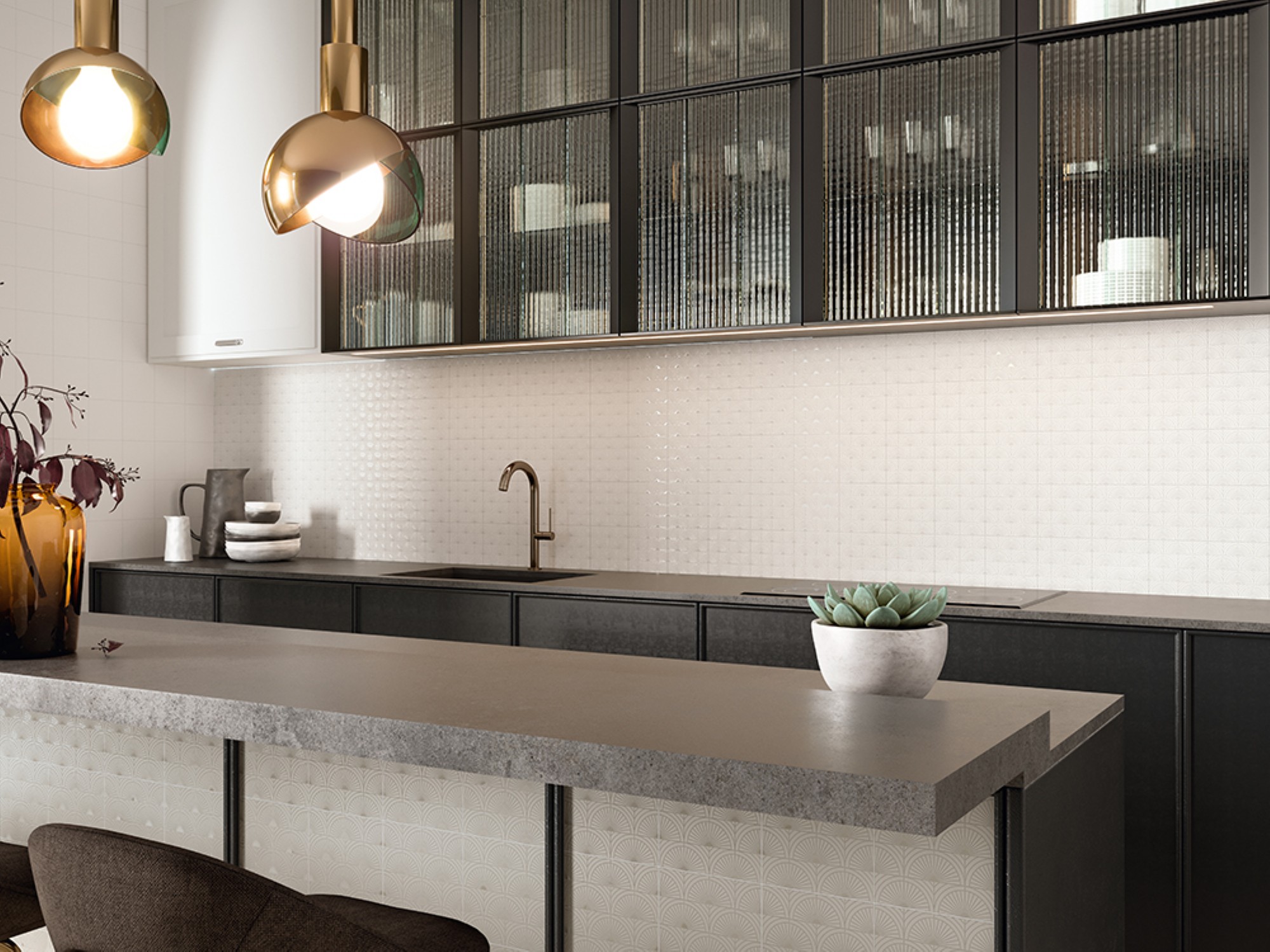 Outlet Geolux White Swing Glossy/Matte 5.8"X5.8" Glam Deco Outlet | GENROSE