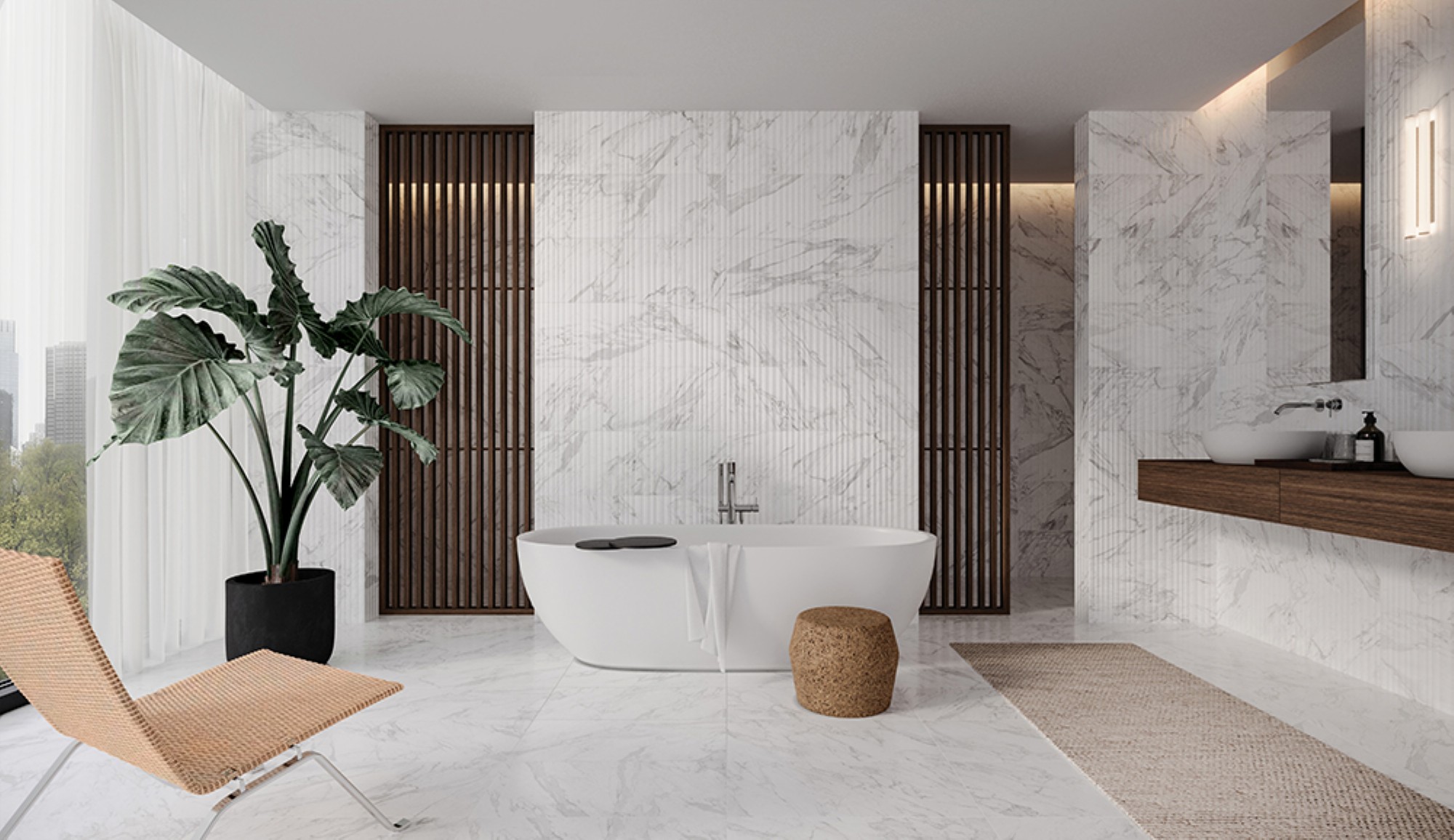 Glide Bianco Vita Matte 12"X36" Alto Bianco Vita Ceramic Tile | GENROSE