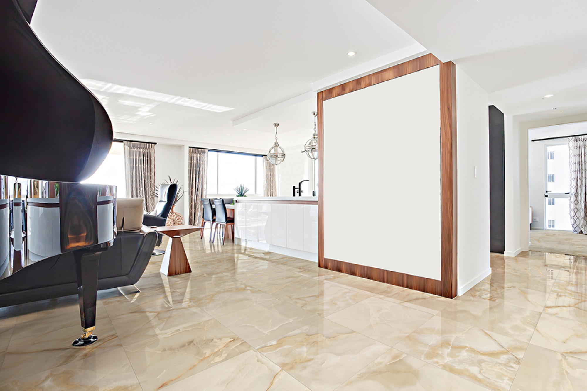 Grace Beige Polished 24"x24 Porcelain Tile | GENROSE