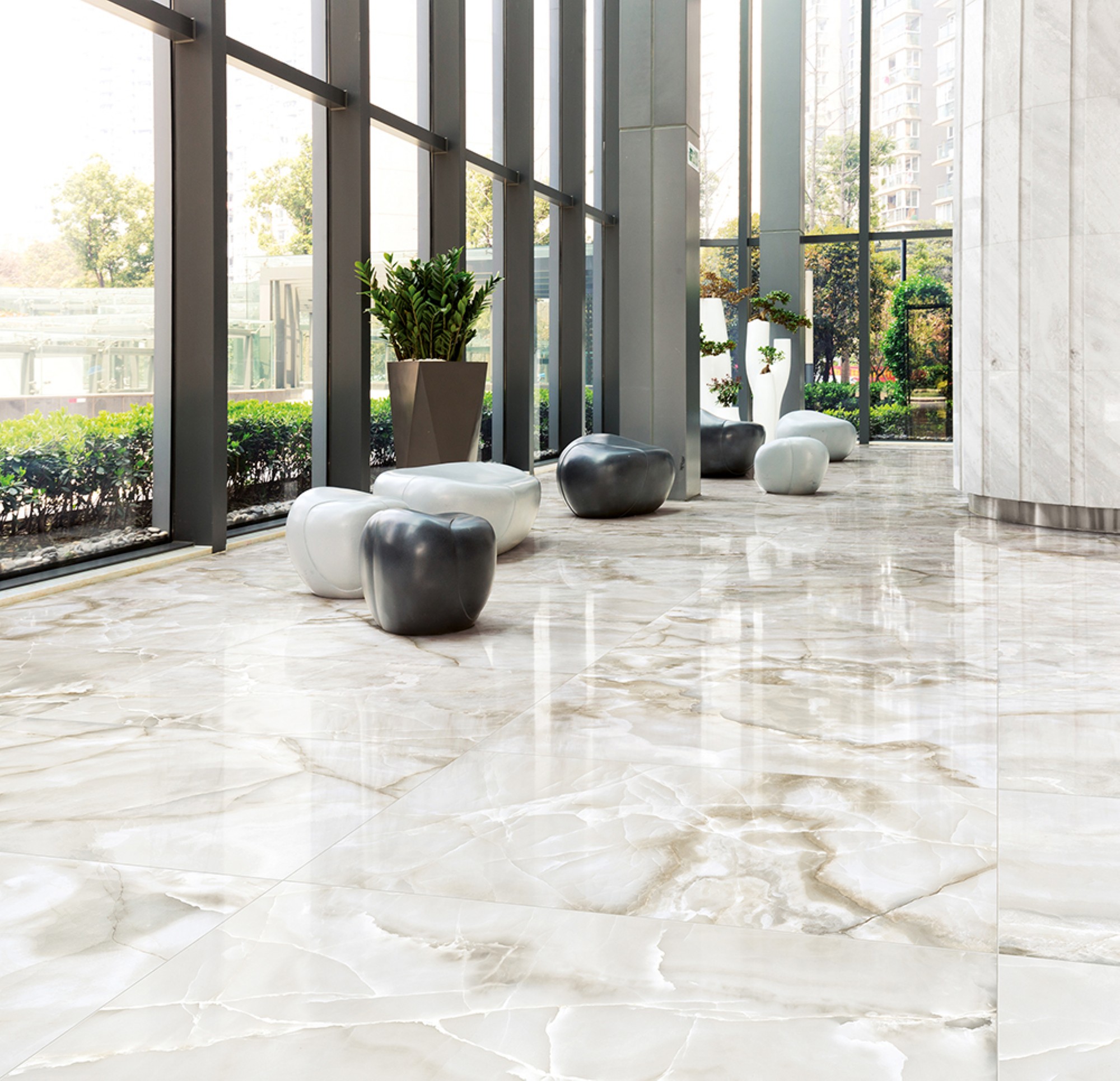 Grace White Polished 24"x48 Porcelain Tile | GENROSE
