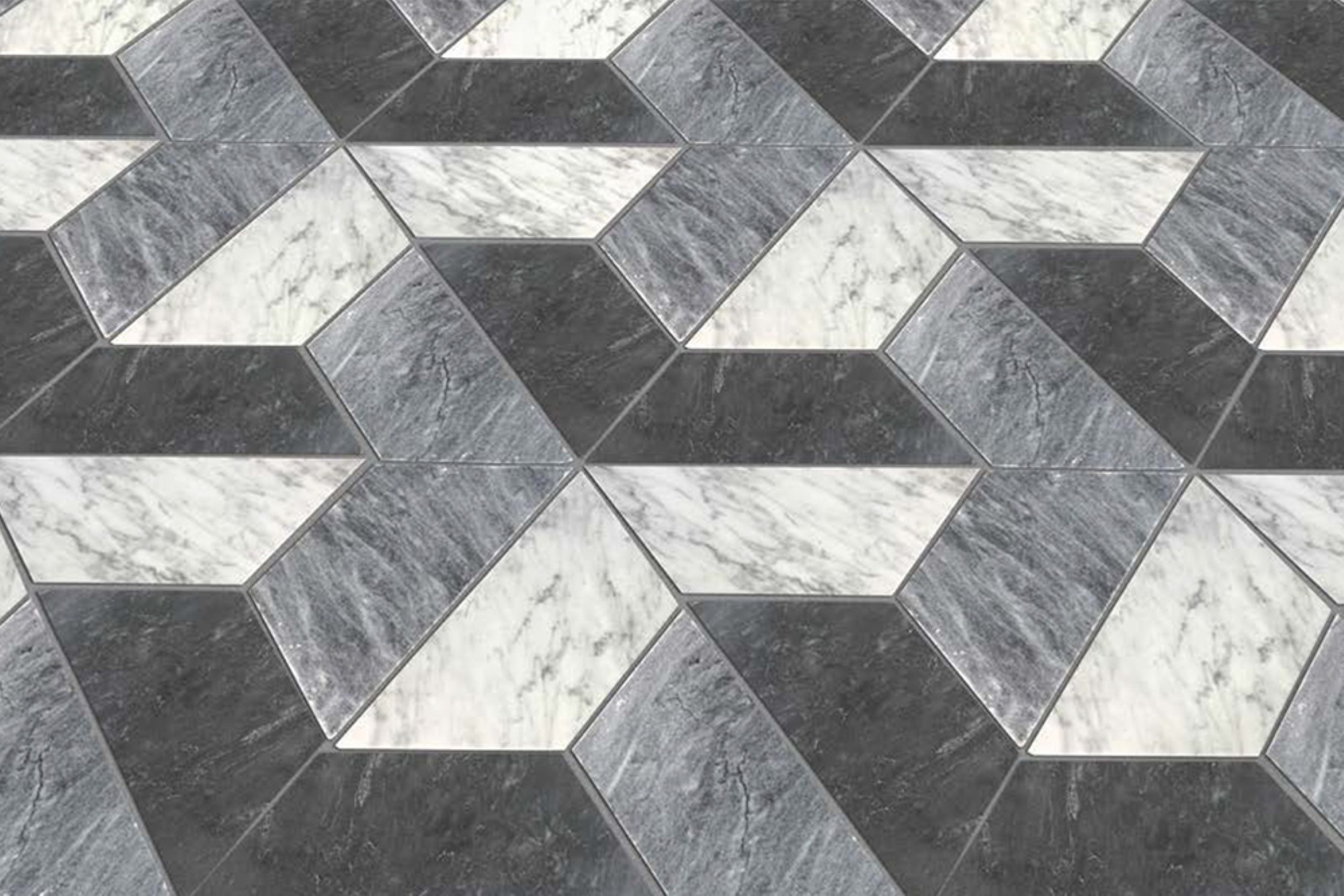 Graphica Grey Honed 9" Trapezoid Natural Stone Tile | GENROSE
