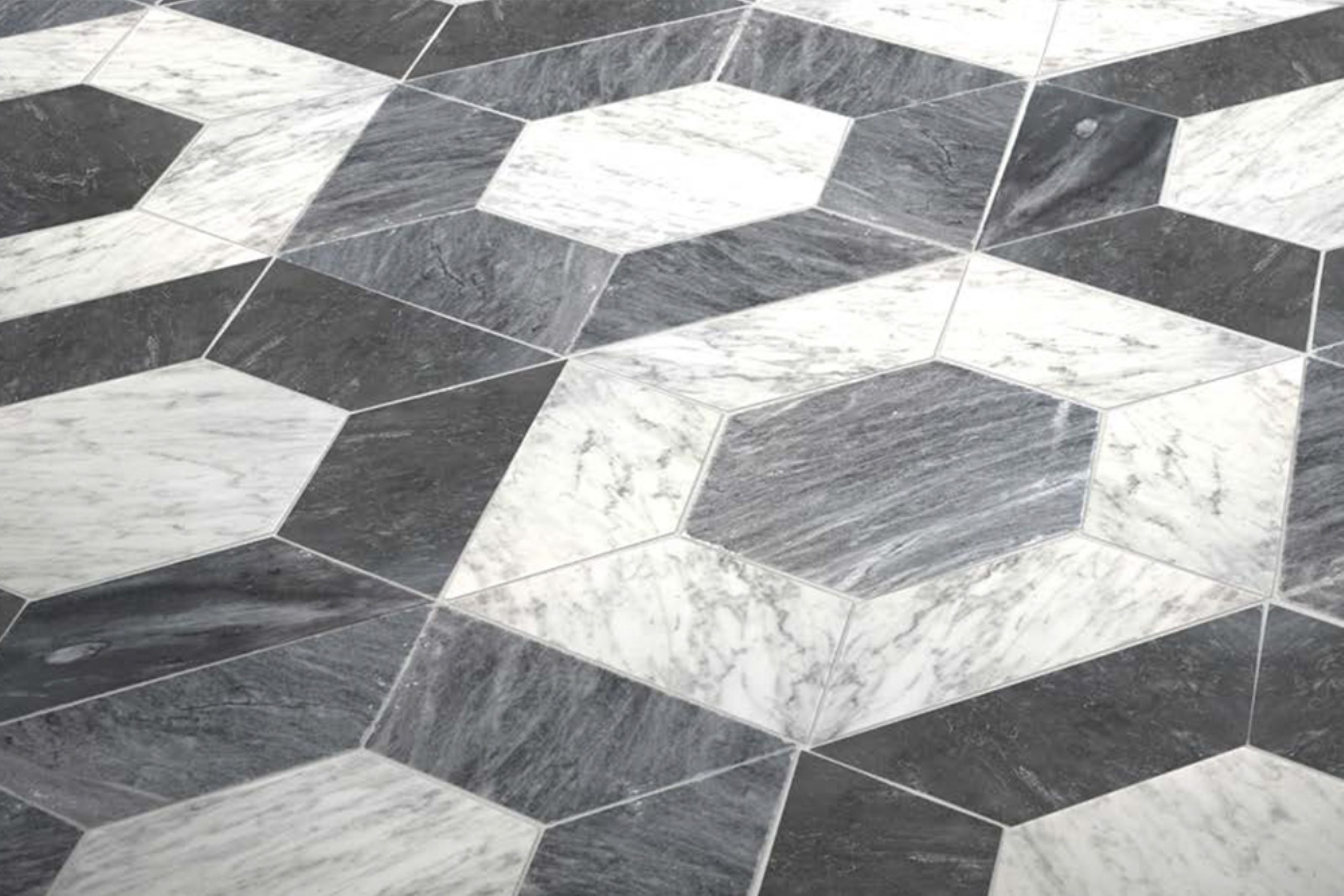 Graphica Grey Honed 9" Trapezoid Natural Stone Tile | GENROSE