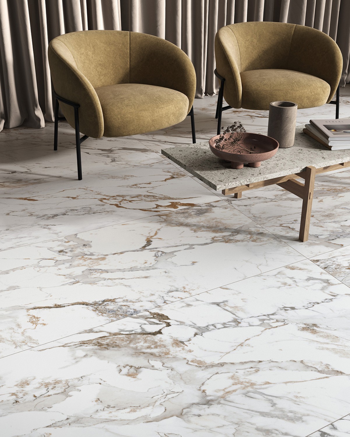 Indulge Breccia Capraia Polished 24"x48" Porcelain Tile | GENROSE