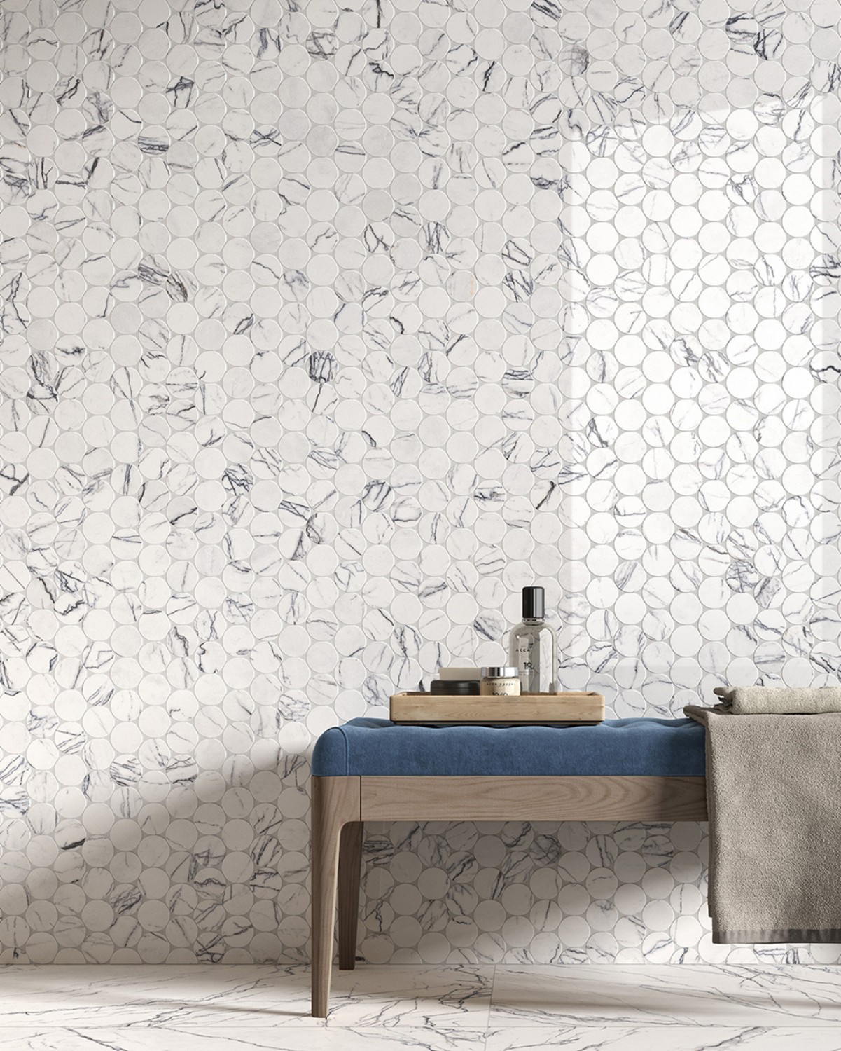 Indulge Lilac Matte 2.5" Circle Mosaic (14"x14" Sheet) Porcelain Tile ...