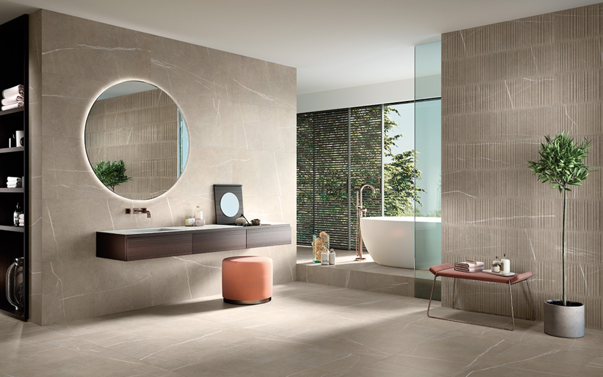 Journey Bone Matte 24"X48" Deco Bone Porcelain Tile | GENROSE