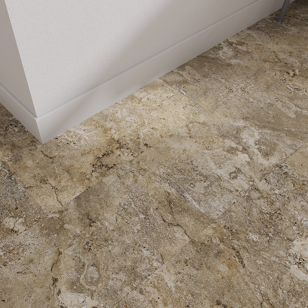 Kobra | SPC Click Travertine Smooth 12"X24 Luxury Vinyl | GENROSE