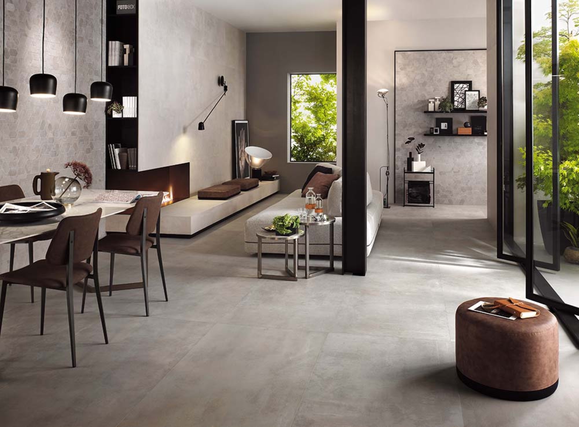 Koncrete Pearl Matte Shapes Mosaic Porcelain Tile | GENROSE