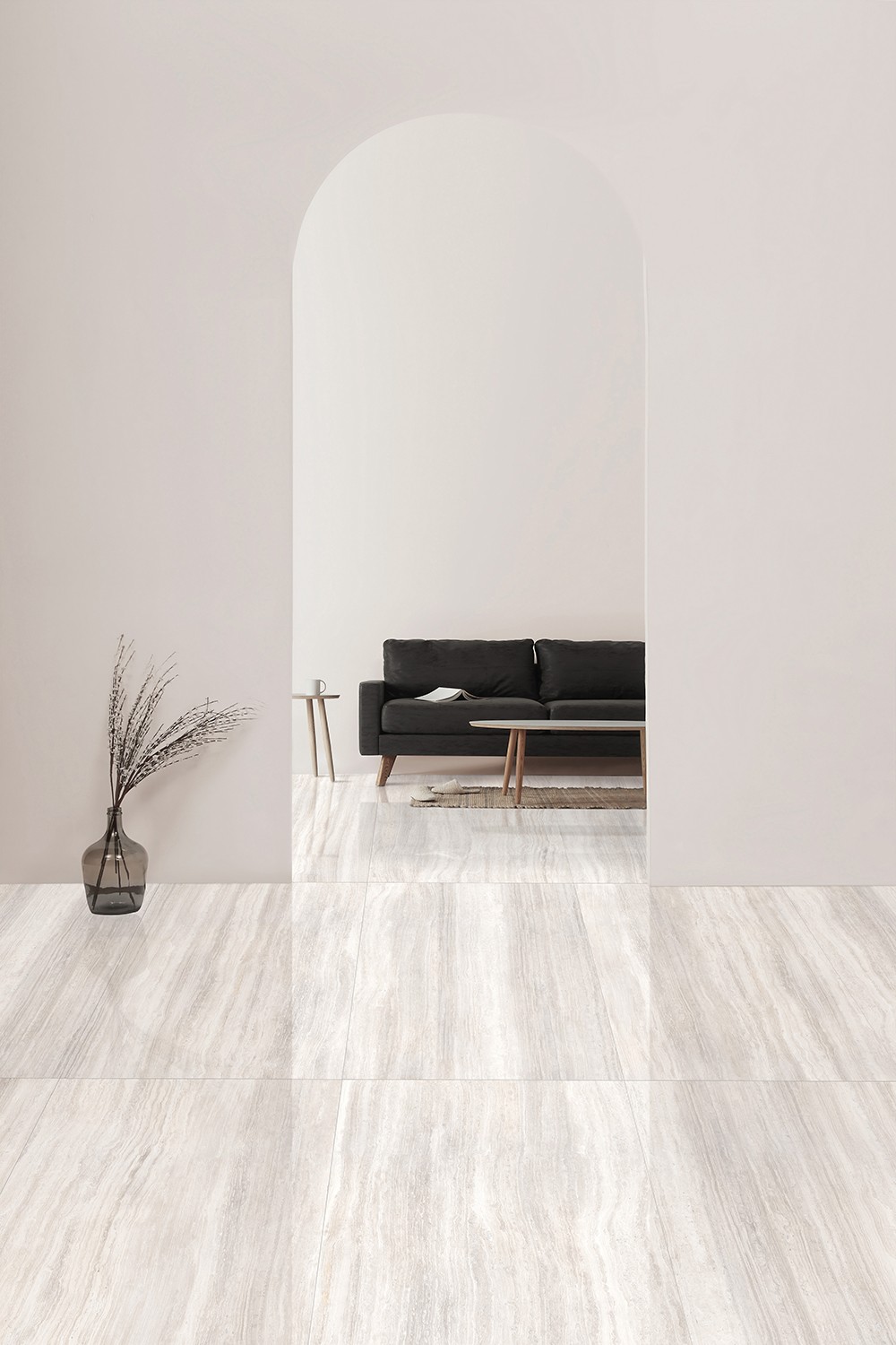 Lazio White Polished 24"x48 Porcelain Tile | GENROSE
