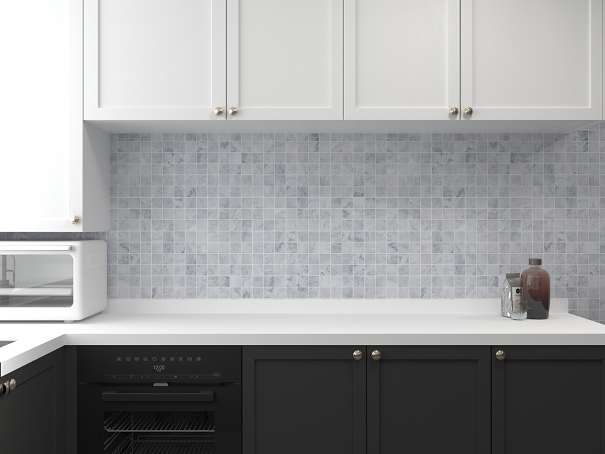 Lotus White Polished 2"x2" Natural Stone Tile | GENROSE