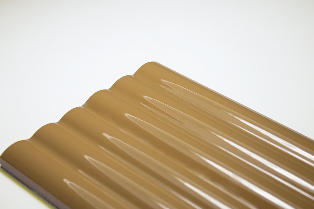 Match Dijon Glossy 2.5"x10" Curved Dijon Ceramic Tile | GENROSE