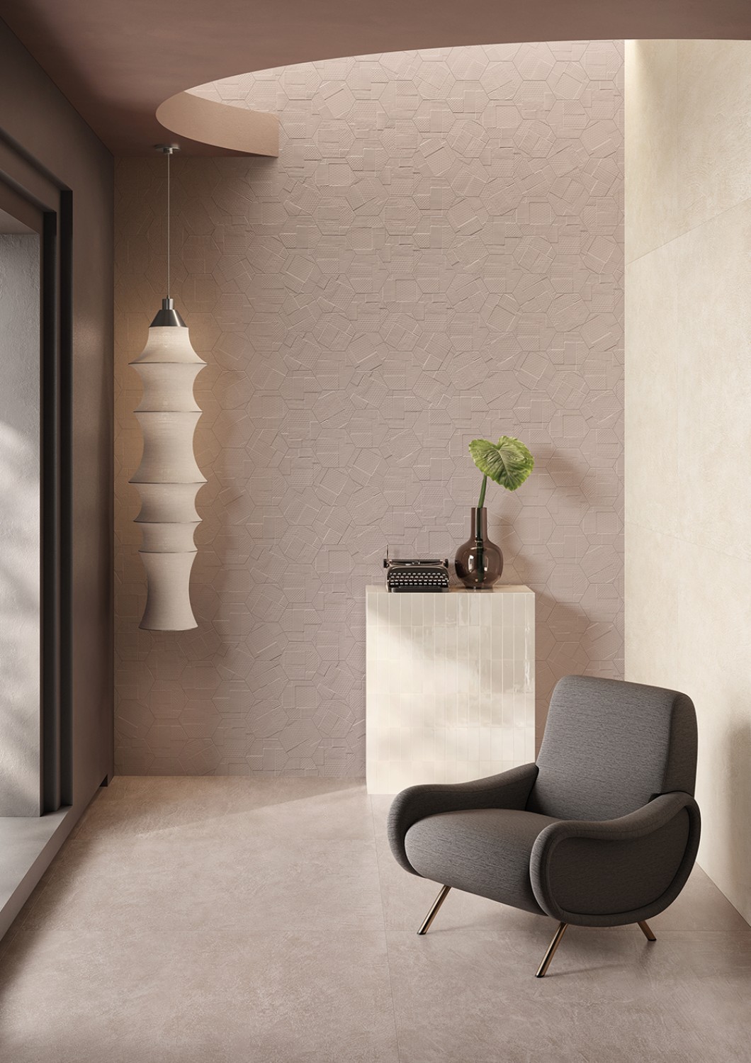 Materia Fango Matte 8"x7" Hex Deco Matte Fango Porcelain Tile | GENROSE