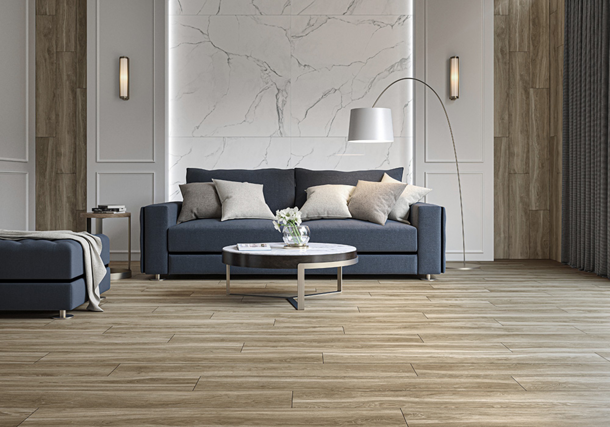 Nottingham Taupe Matte 8"x48 Porcelain Tile | GENROSE