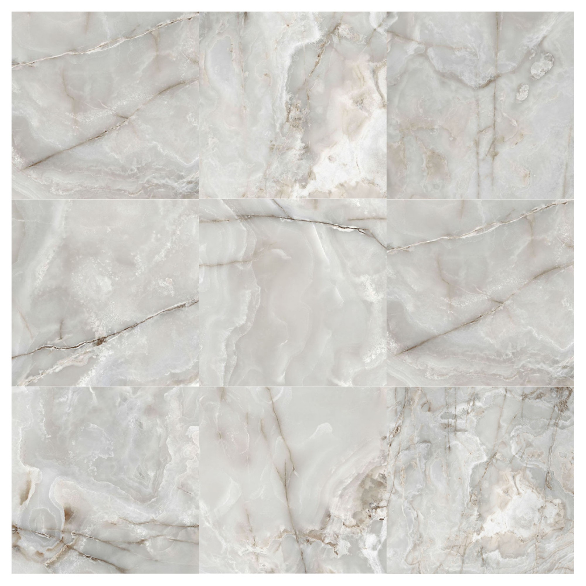 Oracle Silver Onyx Satin 24"x24" 10mm Porcelain Tile | GENROSE