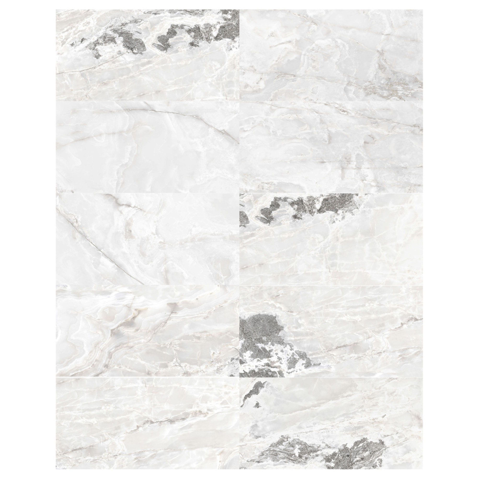 Oracle White Blend Polished 24"X48" 6mm Porcelain Tile | GENROSE