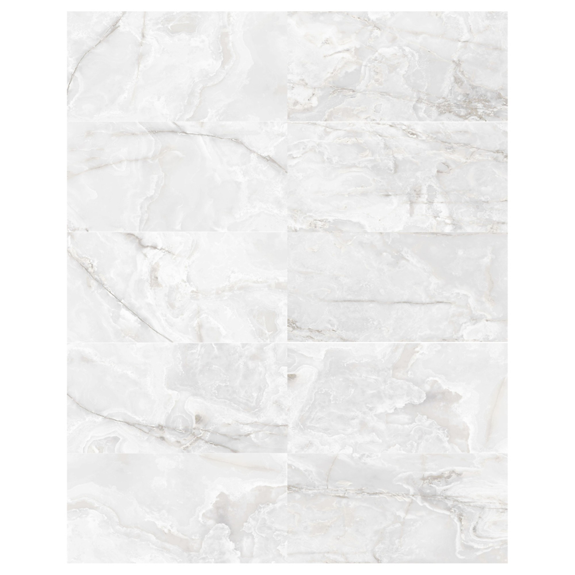 Oracle White Onyx Polished 16"x32" 10mm Porcelain Tile | GENROSE