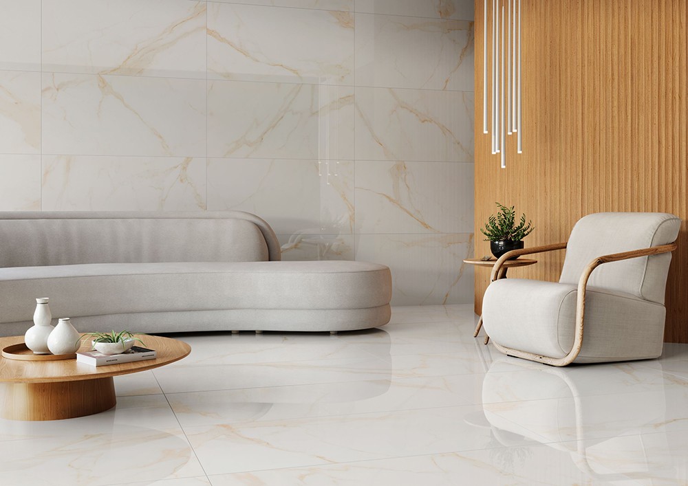 Oro Calacatta Ouro Polished 24"x48 Porcelain Tile | GENROSE