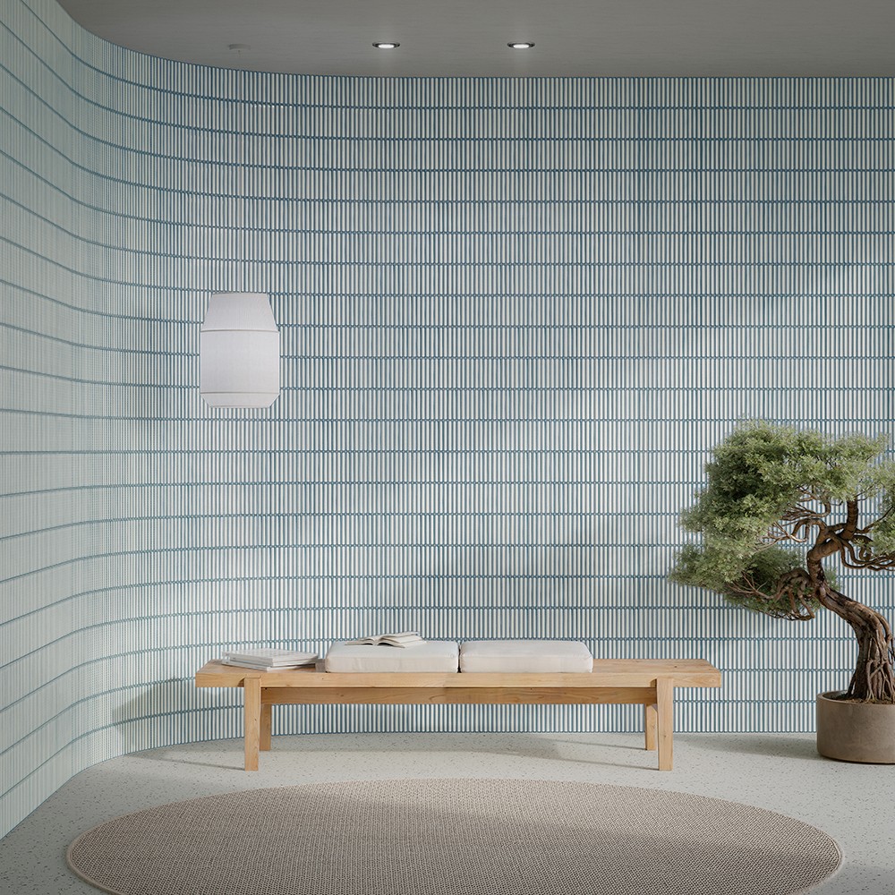 Osaka Bars Blue Glossy 5"x10" Ceramic Tile | GENROSE