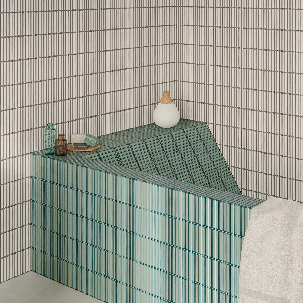 Osaka Bars Green Glossy 5"x10" Ceramic Tile | GENROSE