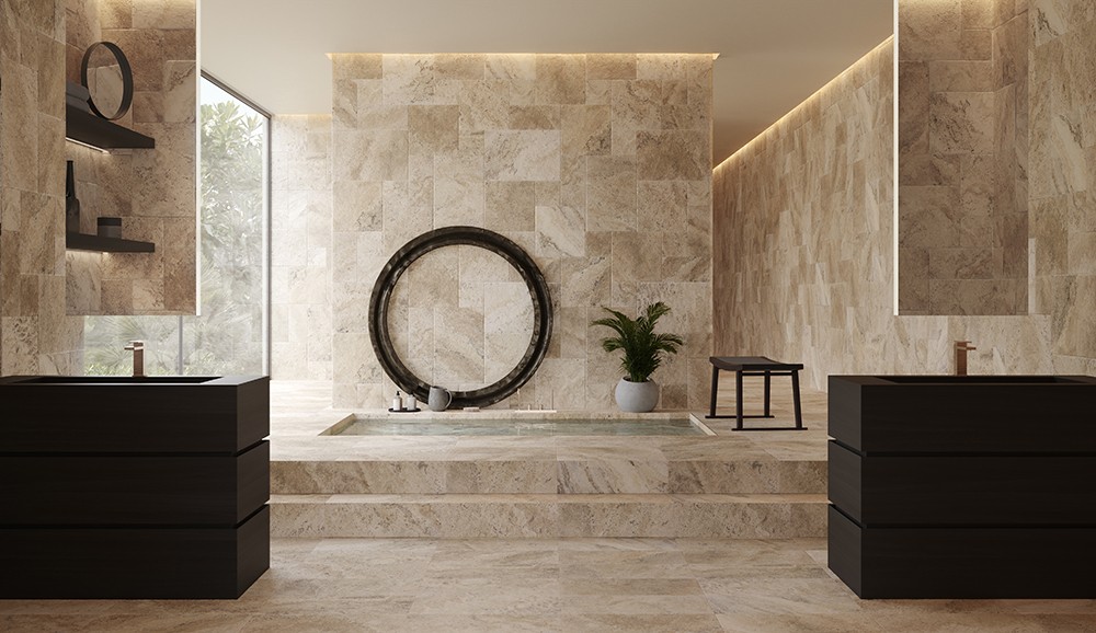 Picasso (Travertine) Honed & Filled 12"x24" Natural Stone Tile | GENROSE