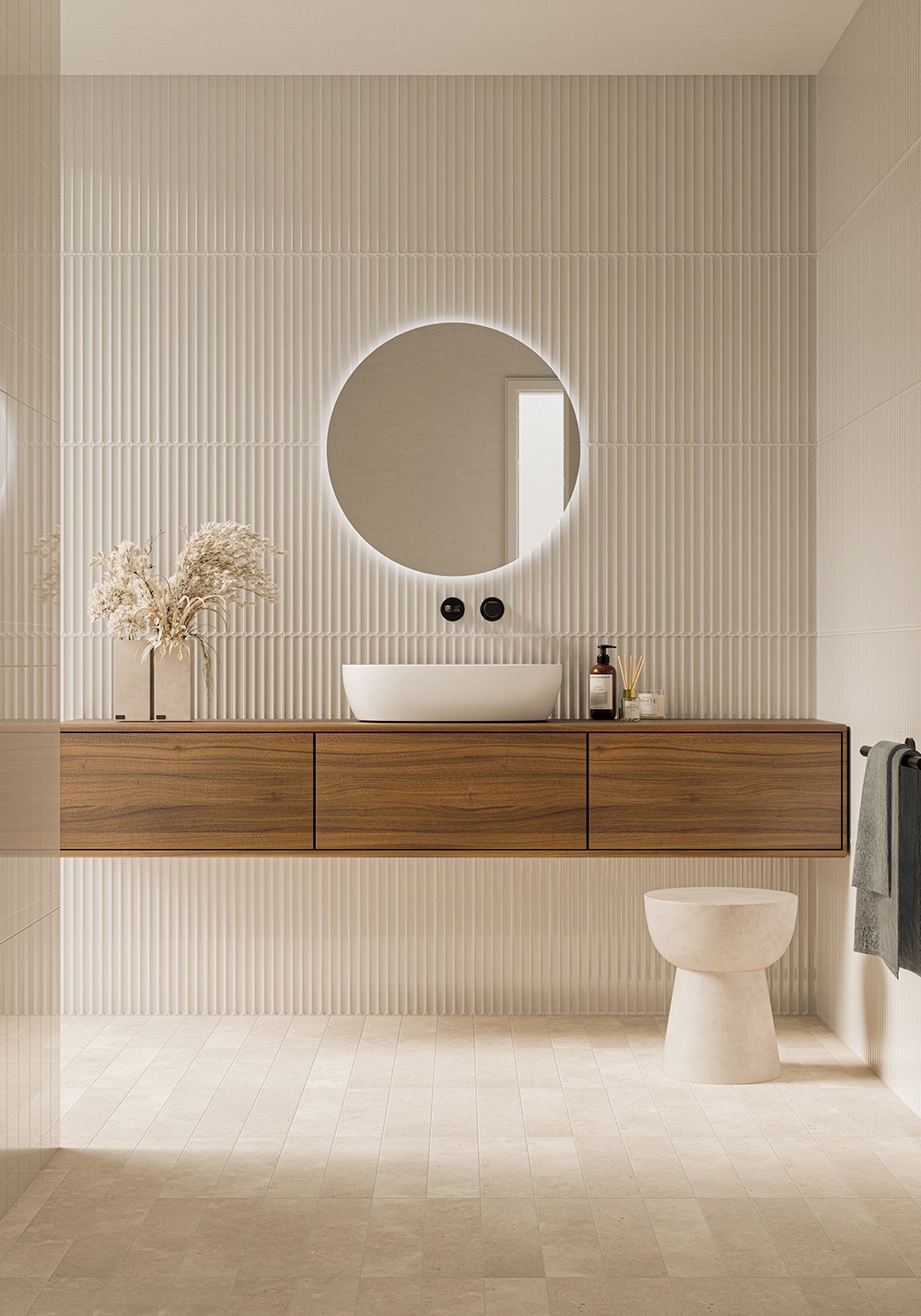 Plinto Greige Glossy 4.2"x21.3" Ceramic Tile | GENROSE