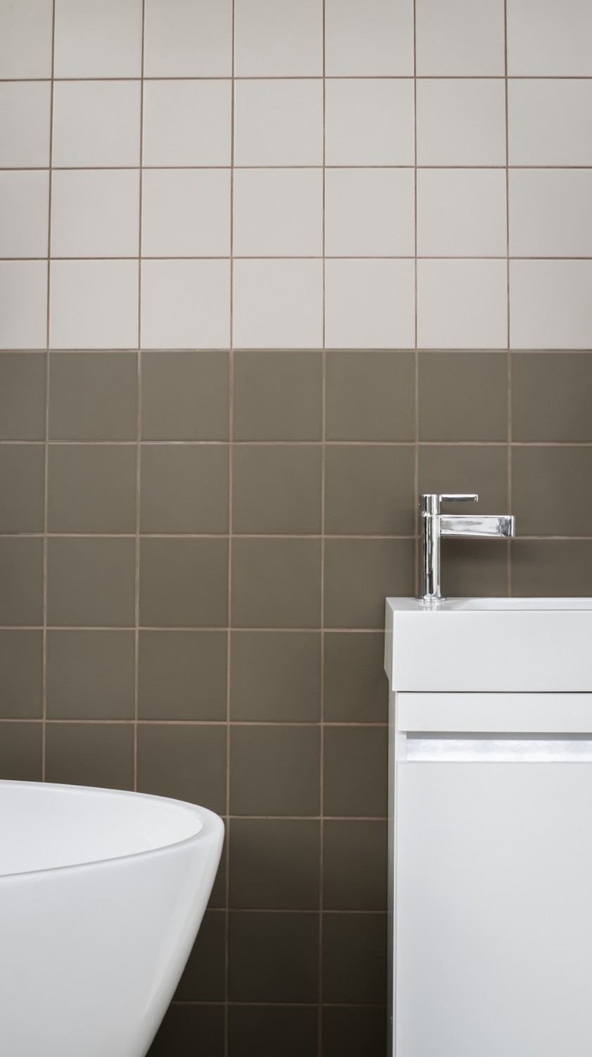 Prismatics Truffle Satin 6"x6" Wall Ceramic Tile | GENROSE