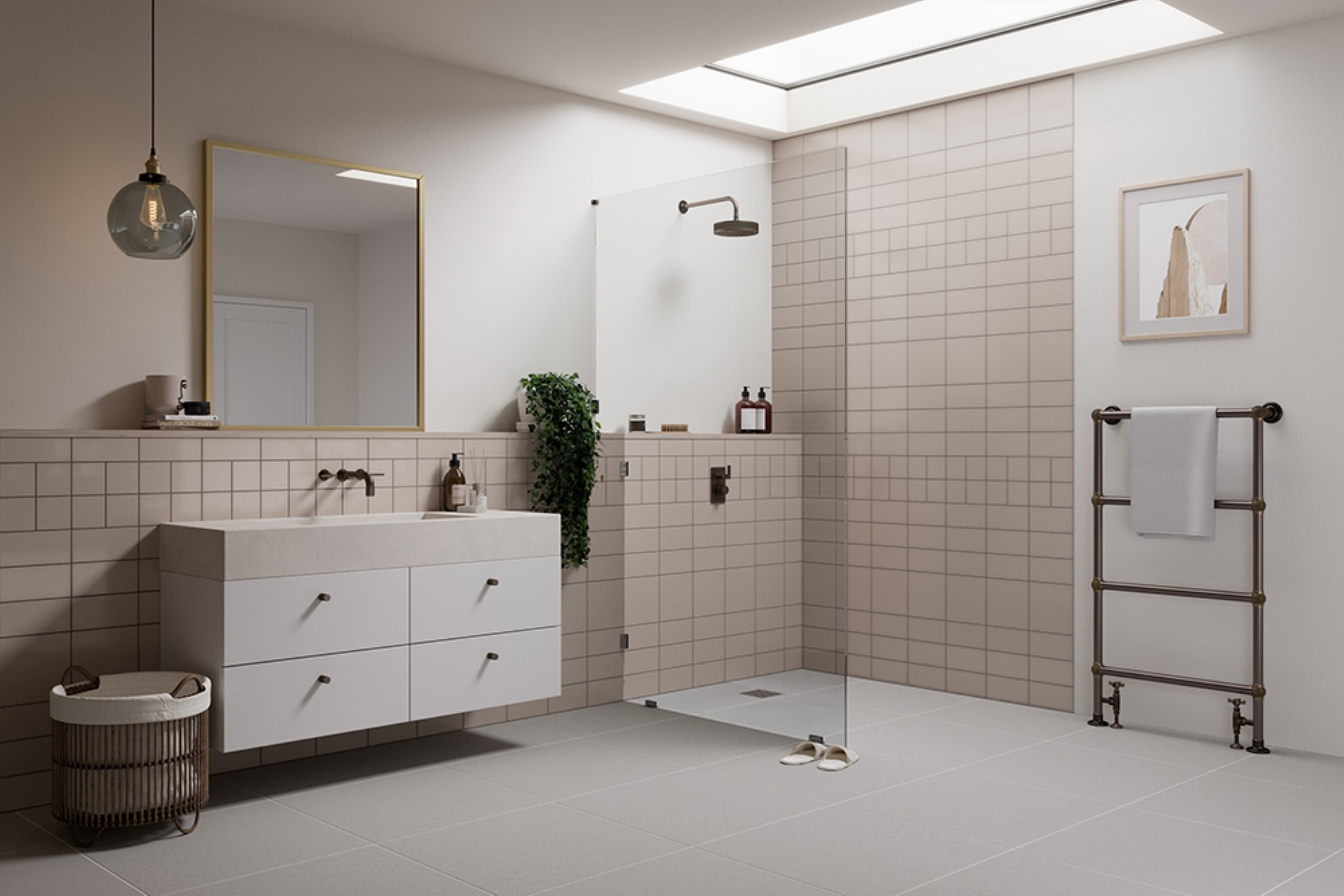 Prismatics Truffle Satin 4"x4" Wall Ceramic Tile | GENROSE
