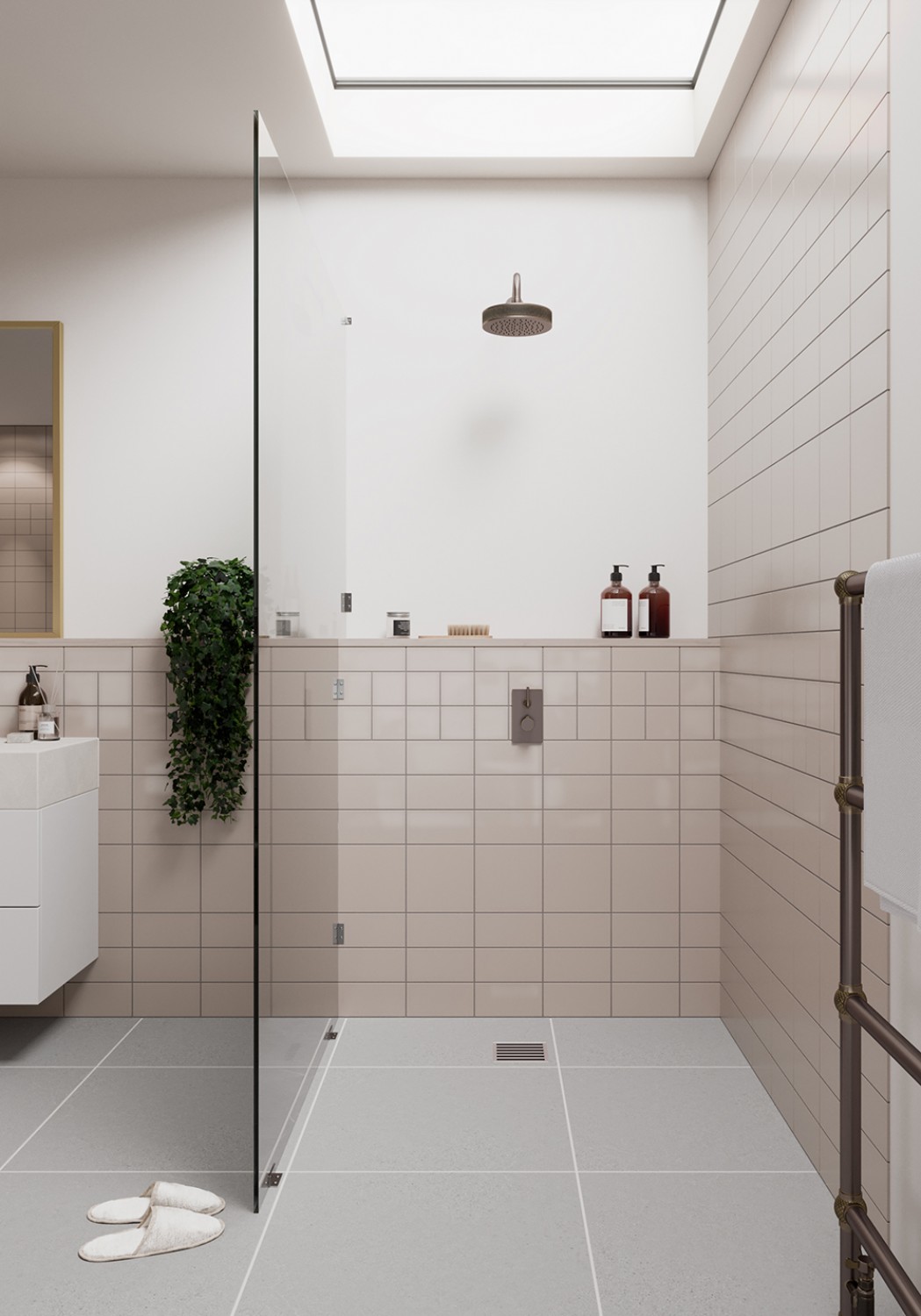 Prismatics Truffle Satin 4"x4" Wall Ceramic Tile | GENROSE