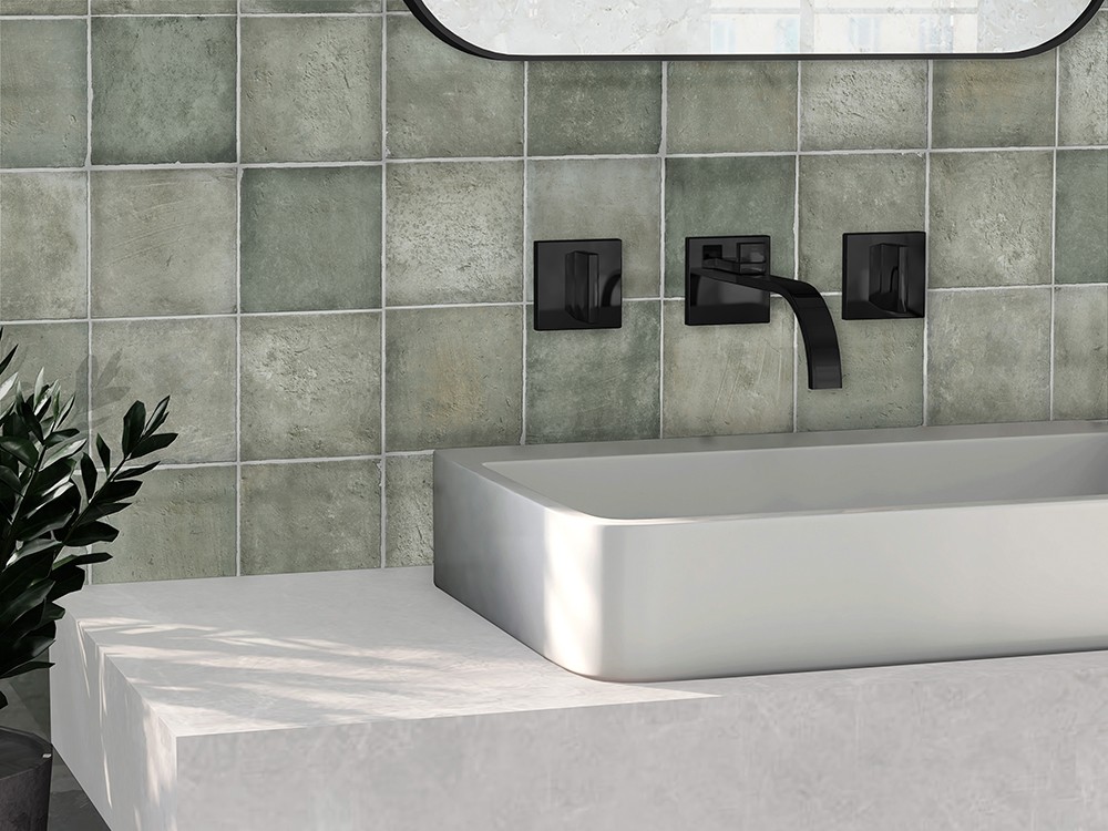 Providence Green Matte 4.5"x4.5" Porcelain Tile | GENROSE