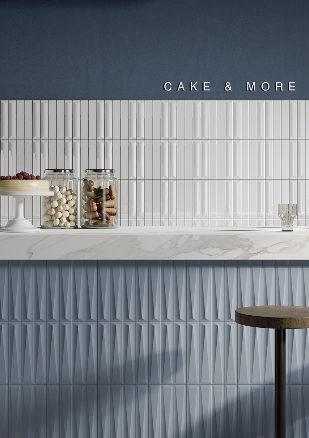 Quora Blue Matte 2"x10" Lingotto Blue Ceramic Tile | GENROSE